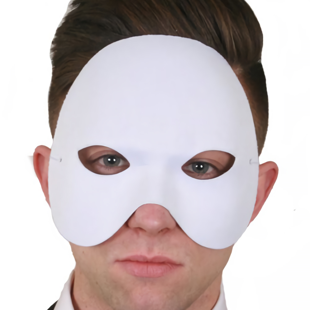 WHITE TOP HALF FACE PHANTOM MASK VENETIAN MASQUERADE PARTY DRAMA SCHOOL ...