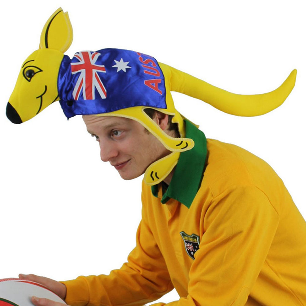 KANGAROO HAT AUSTRALIA SUPPORTERS AUSTRALIAN SPORTS RUGBY FOOTBALL ...