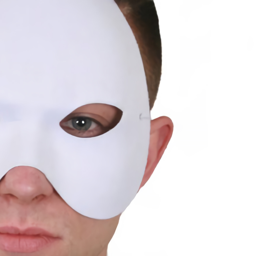WHITE TOP HALF FACE PHANTOM MASK VENETIAN MASQUERADE PARTY DRAMA SCHOOL ...